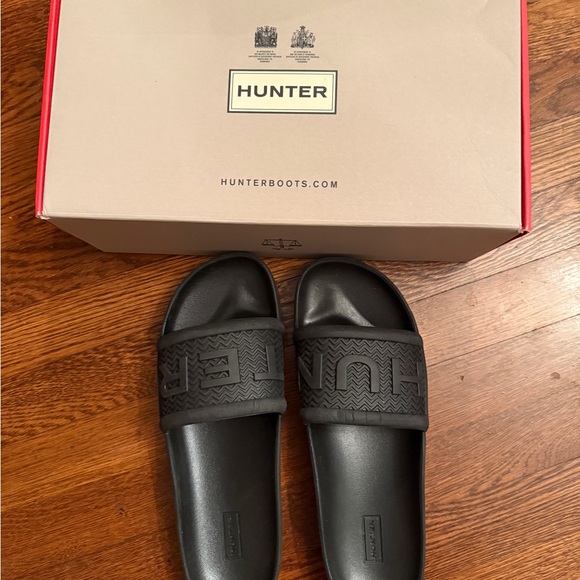 Hunter | Shoes | Hunter Mens Black Slide Sandals Nwt | Poshmark